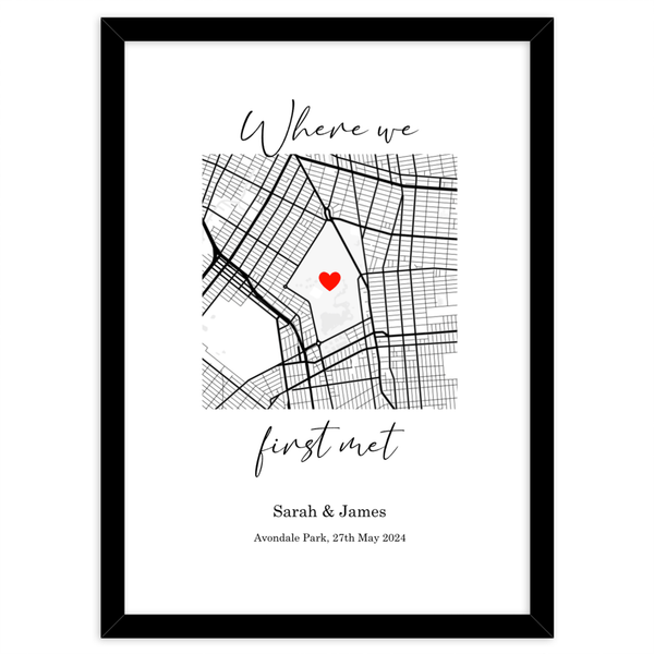 Custom Street Map Where We First Met | Custom Map NZ